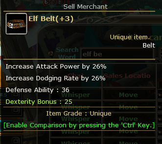 Elf Belt +3 | Knight Server Destan-64243