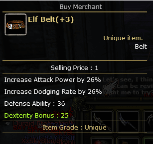 Elf Belt +3 | Knight Server Dryads-119259