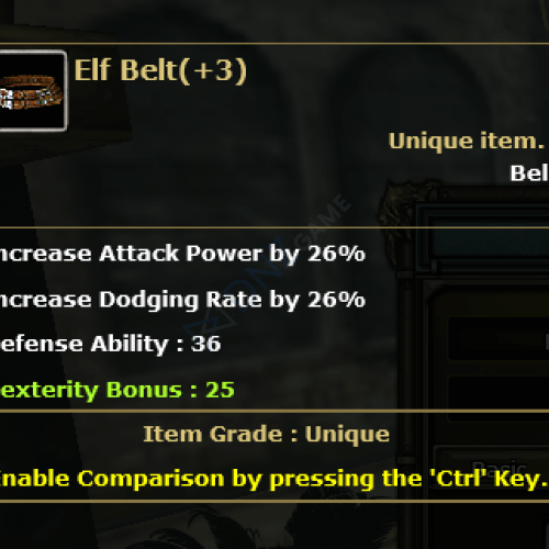 Elf Belt +3 Knight Server Ares-135080