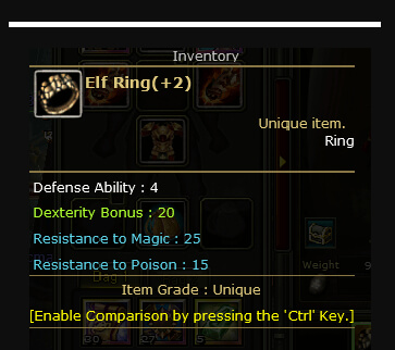 Elf Ring +2 Dryads Knight Server Dryads-137072