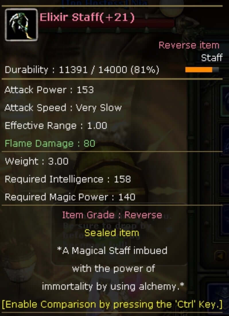 +21 Elixir Staff Flame Knight Server Oreads-145462