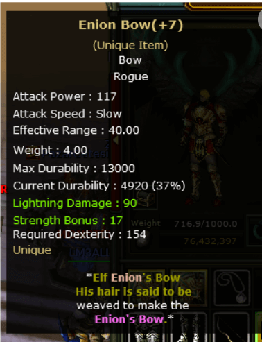Agartha +7 Enion Bow Knight Server Agartha-110573