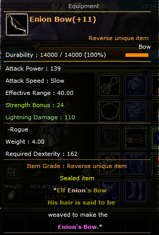 Enion Bow +11 Knight Server Vega-102357