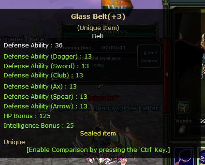 Glass Belt +3 Knight Server Rosetta-125881
