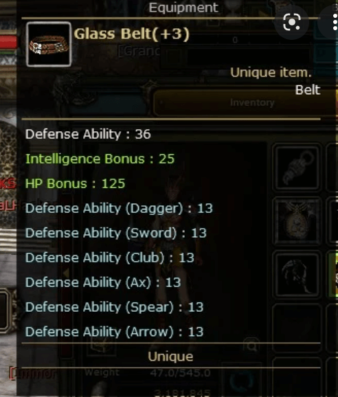 Glass Belt +3 | Knight Server Destan-71896