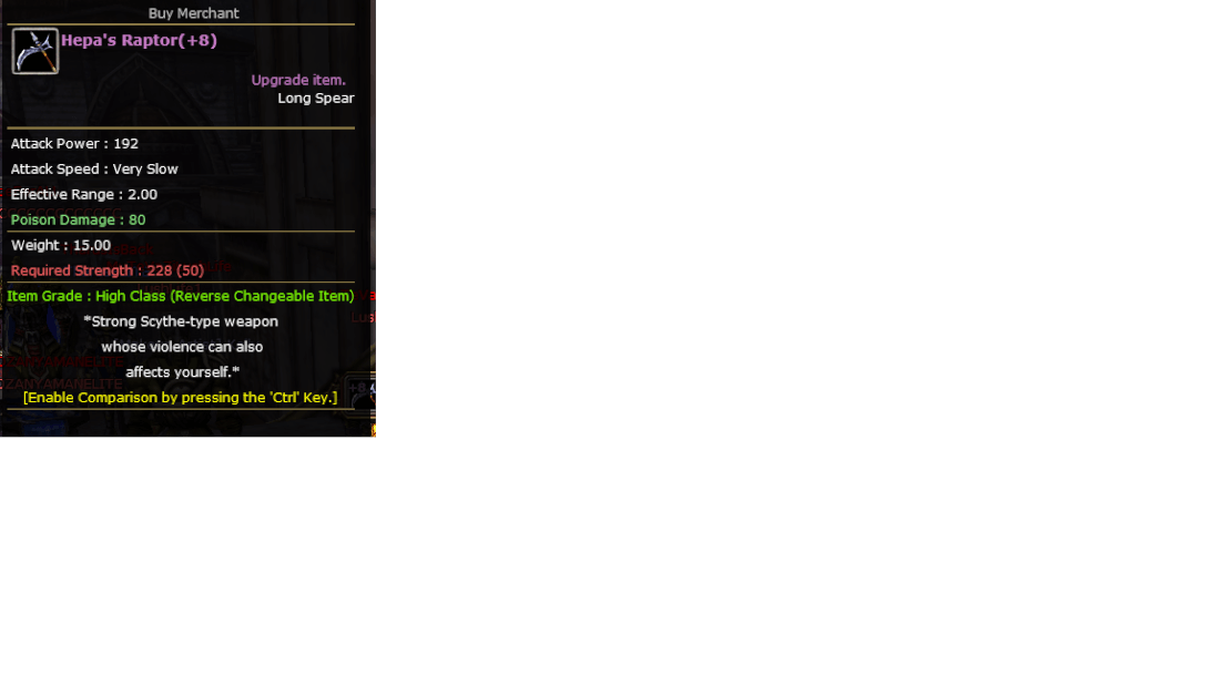 Hepa's Raptor +8 192 Ap Knight Server Pandora-132025