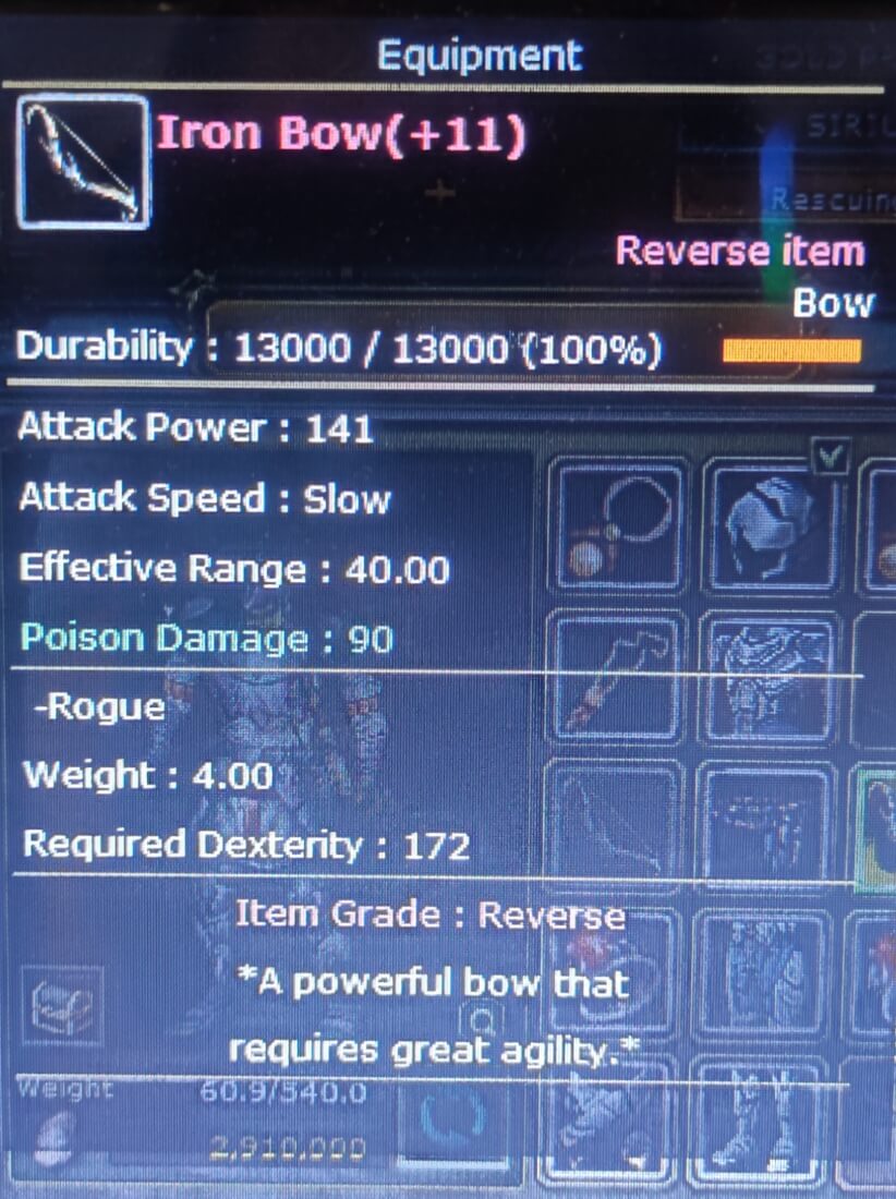 Iron Bow +11 Reb | Knight Server Dryads-100150