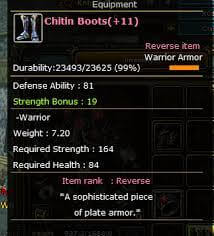 +9 Warior Chitin Boots | Knight Server Oreads-130297