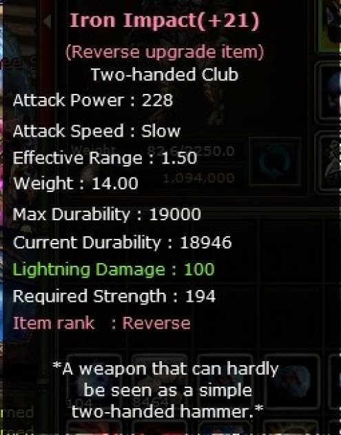 Iron Impact +21 Iron Impact Knight Server Gordion-136365