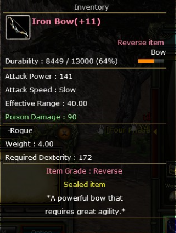 Iron Bow +11 Reb | Knight Server Felis-129325