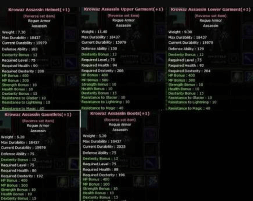 Rogue Krowaz Set +1 Reb | Knight Server Oreads-100321