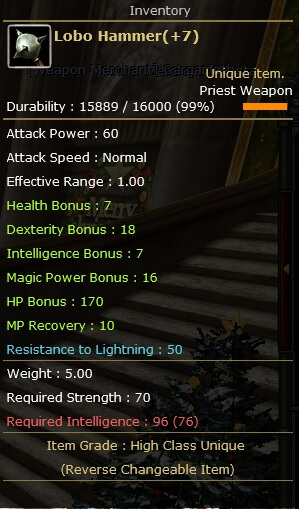 Lobo Hammer +7 Knight Server Altar-119594