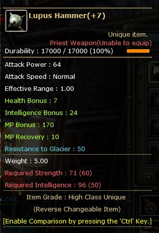 Lupus Hammer +7 | Knight Server Minark-125292