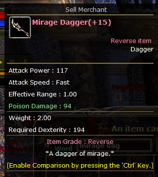 Mirage Dagger +15 Reb Knight Server Altar-93896