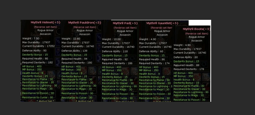 Mythril +5 Rebirth Set | Knight Server Dryads-99325