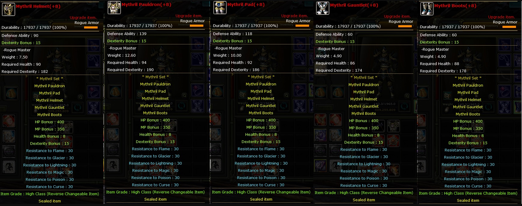 +8 Mythril No Reb Set | Knight Server Dryads-81717