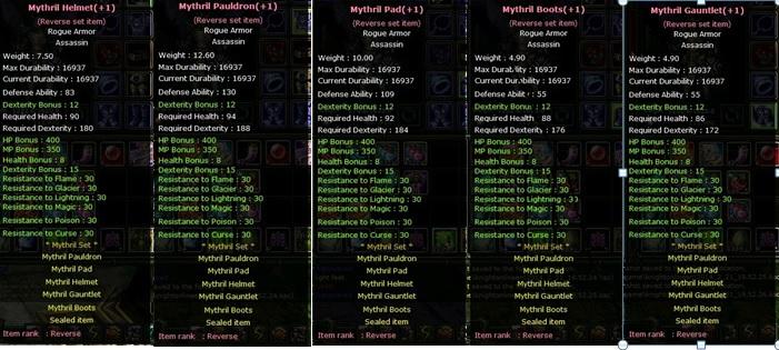 +7 Mythril Set Reb1. 7-24 Hizli Teslimat Knight Server Dryads-65909