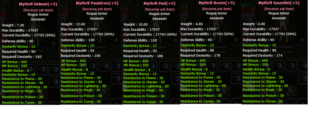 Mytril Set +8 Reb (5) | Knight Server Dryads-144381
