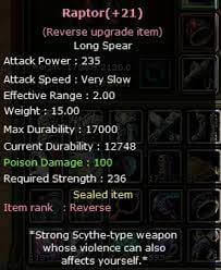 Raptor +21 | Knight Server Oreads-110229