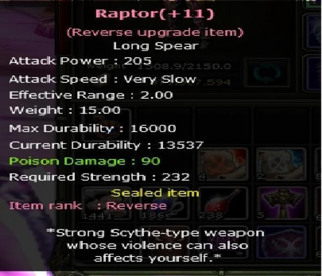 Raptor +11 Knight Server Gordion-67804