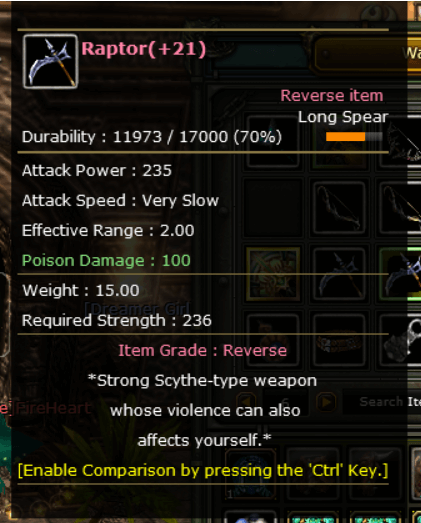 Raptor +21 Knight Server Ares-127428