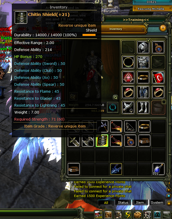 Chitin Shield +21 | Knight Server Oreads-128233