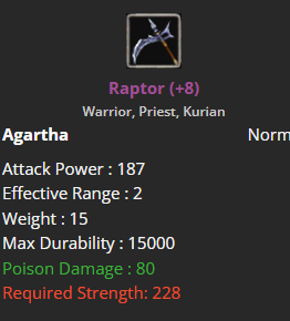Raptor +8 Poison Basili Agarta No Reb | Knight Server Agartha-137908