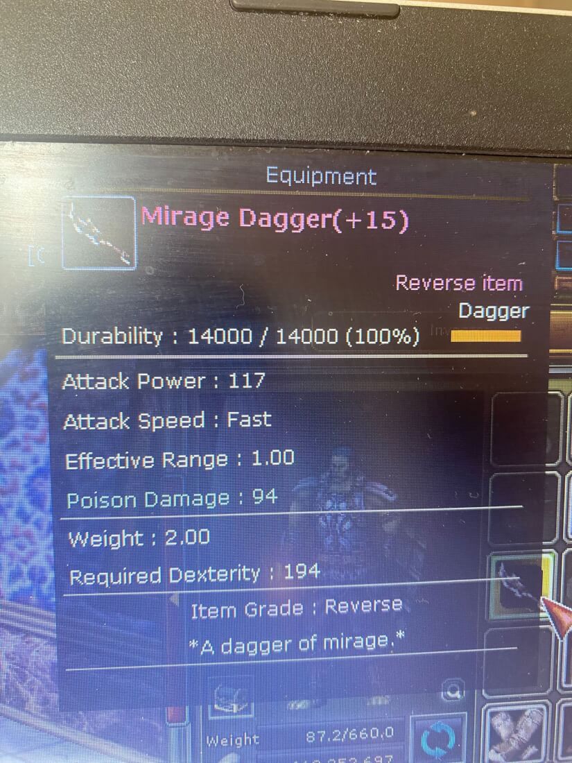 Mirage Dagger +15 Reb Knight Server Destan-104300