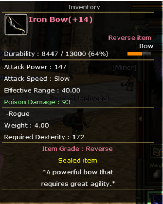 Rebirt +14 Iron Bow | Knight Server Dryads-129757