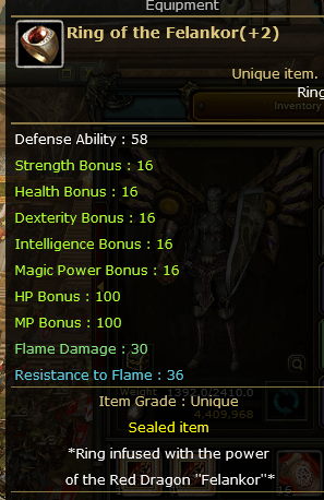 Ring Of The Felankor +2 ( Rof +2 ) Knight Server Destan-126690