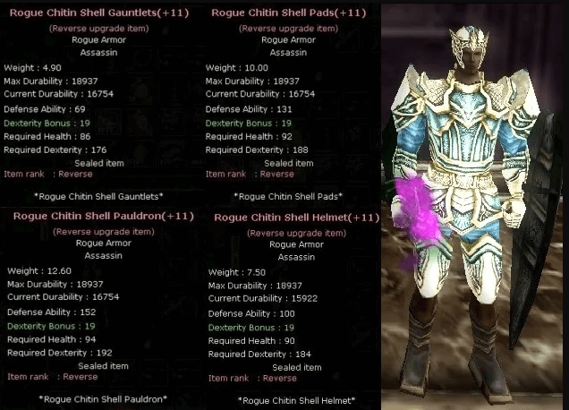 Rogue Chitin Shell Set +9 Bot Haric (guncel Hizli Teslimat) | Knight ...
