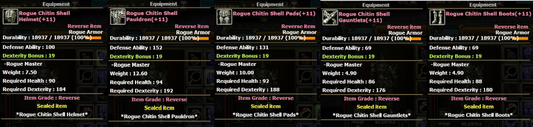 +11 Rogue Shell Set | Knight Server Oreads-120798