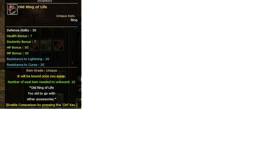 Old Ring Of Life | Knight Server Pandora-112624