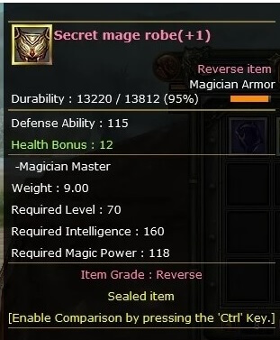 Mage Secret Set +1 Reb Knight Server Ares-132790