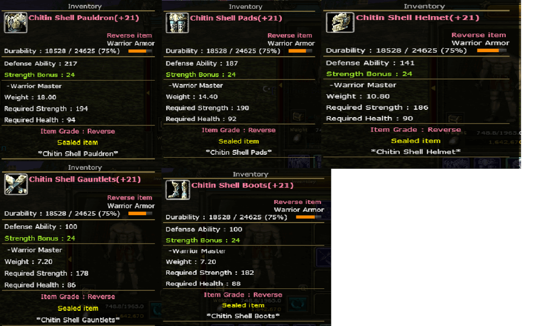 +21 Warior Shell Set Knight Server Ares-75432