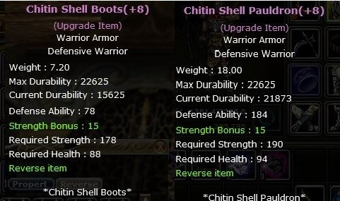 +8 Shell Pauldron Ve Boots | Knight Server Zero-137398