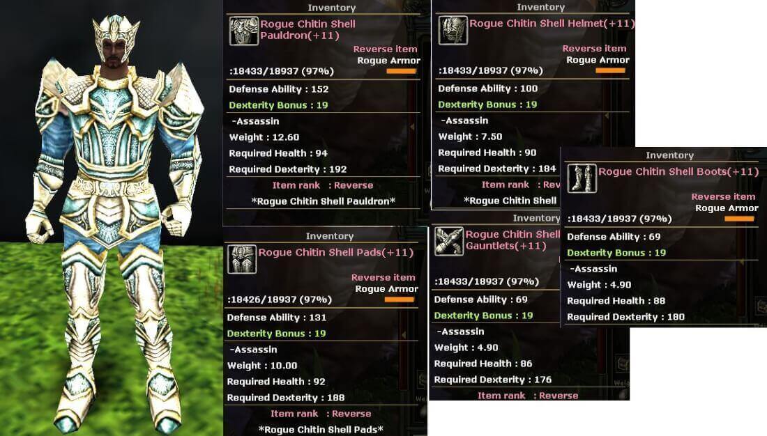 Rogue Chitin Shell Set | Knight Server Minark-89042