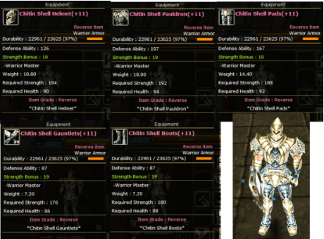 Warrior Shell Set +11 Knight Server Gordion-101099