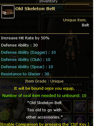 Old Skeleton Belt Knight Server Agartha-116743