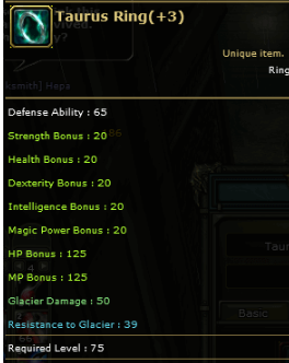 Taurus Ring +3 Knight Server Ares-83111