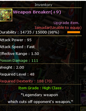 +9 Weapon Breaker Knight Server Dryads-128360